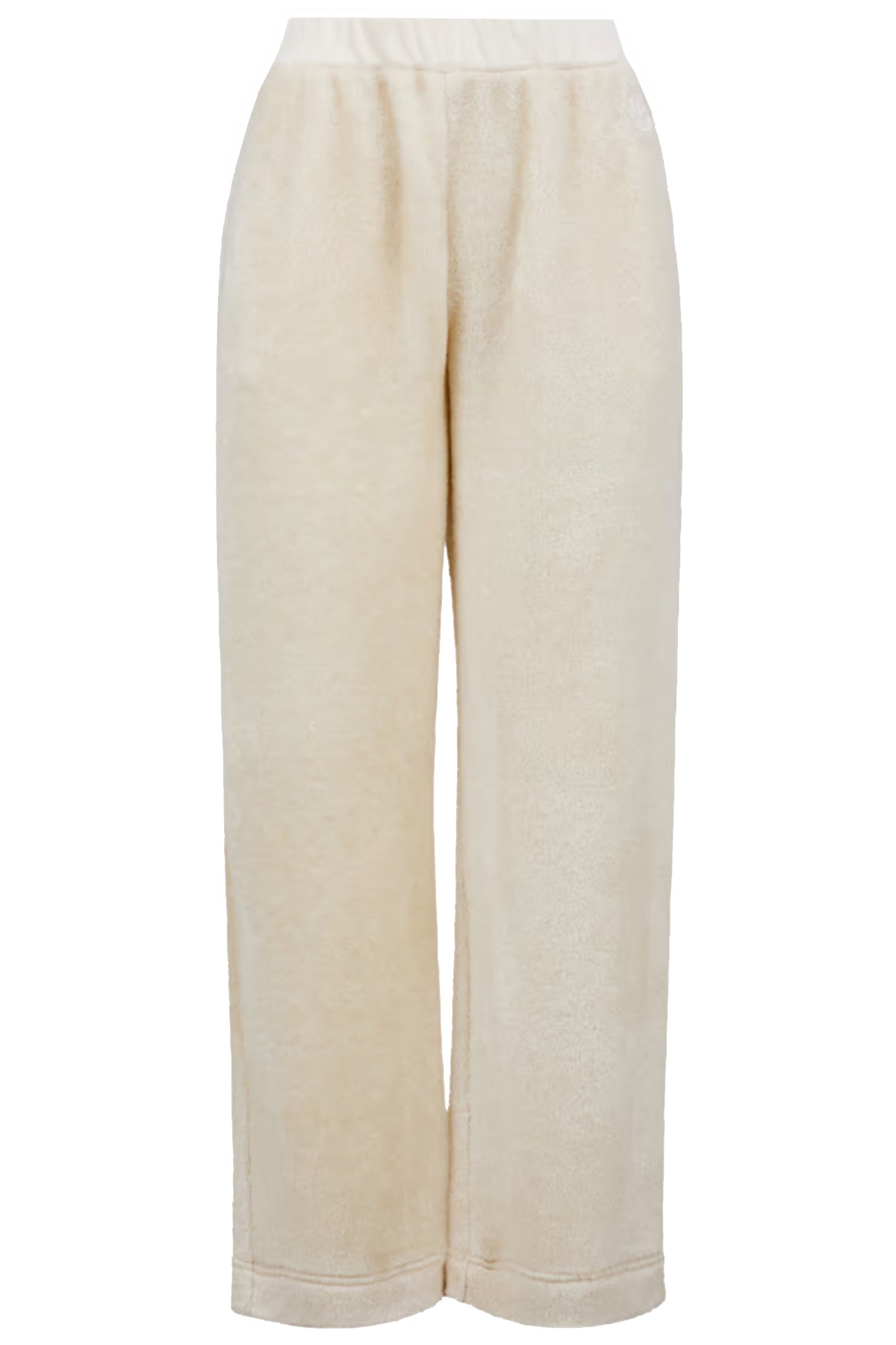Moncler Damen Jogginghose aus Teddy Creme Weiss